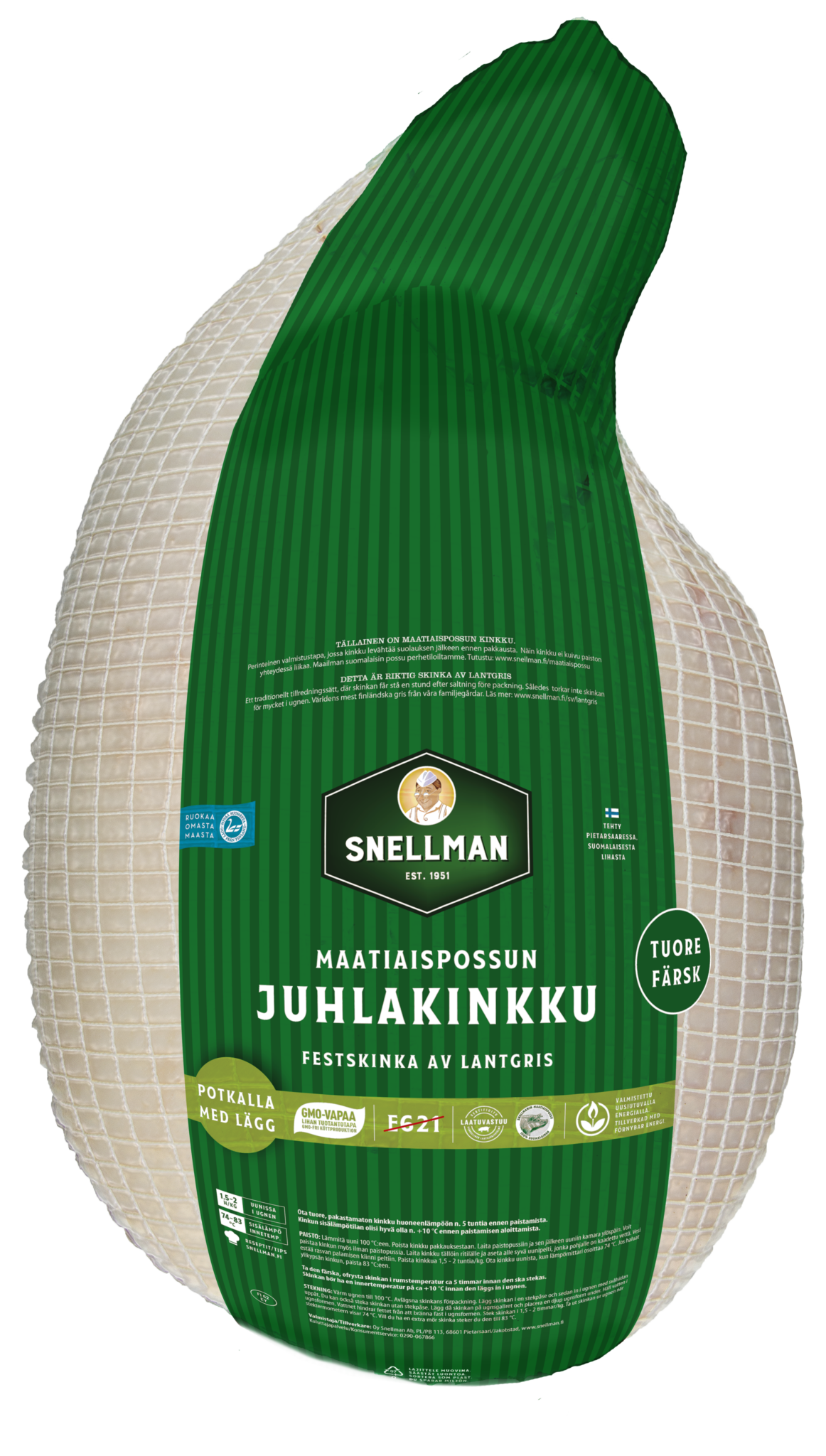 Maatiaispossun juhlakinkku potkalla tuore n. 7kg | Snellmanin tuotteet