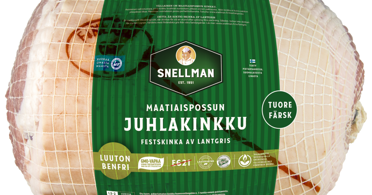 Maatiaispossun juhlakinkku luuton tuore n. 5 kg | Snellmanin tuotteet