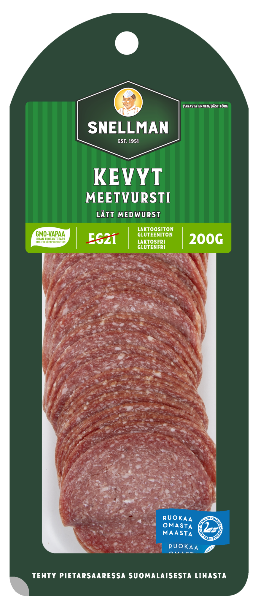 Kevyt meetvursti 200 g | Snellmanin tuotteet