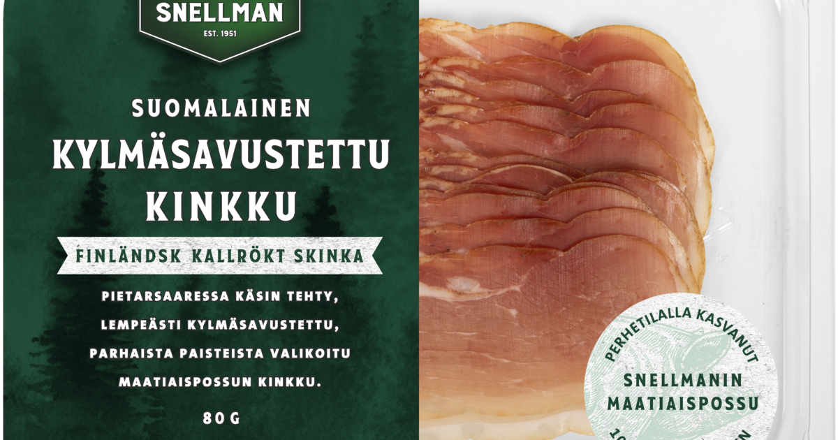 Suomalainen kylmäsavustettu kinkku 80 g | Snellmanin tuotteet
